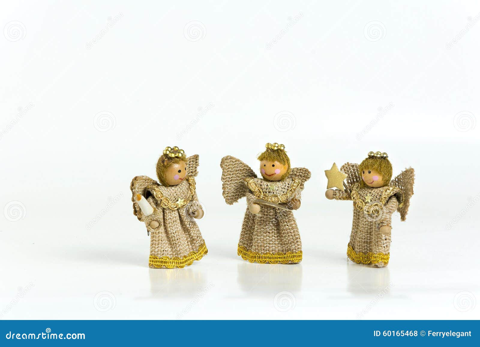 Three wooden angels stock photo. Image of angel, christmas - 60165468