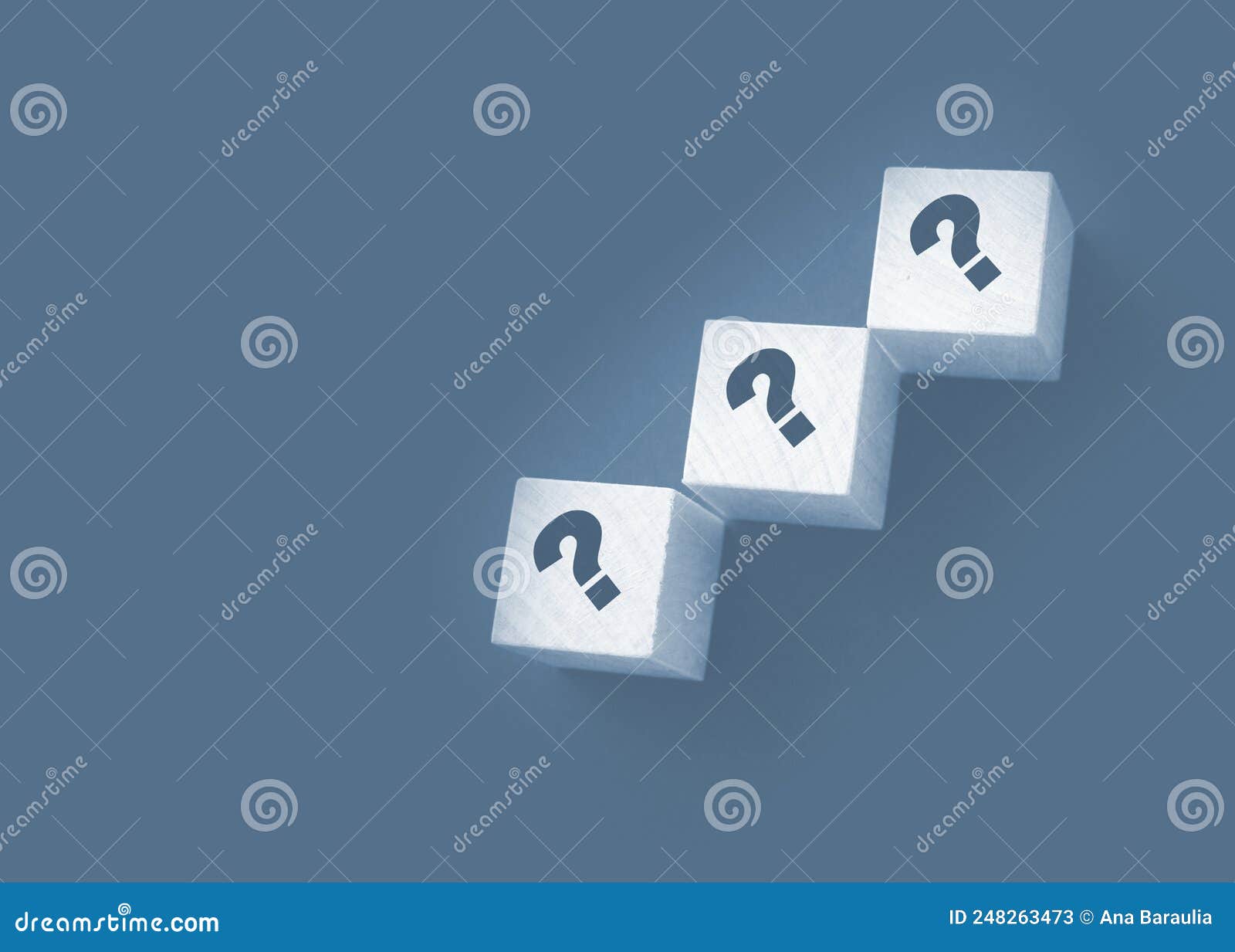 Three Wooden Blocks with Black Question Marks. Faq Questions and ...