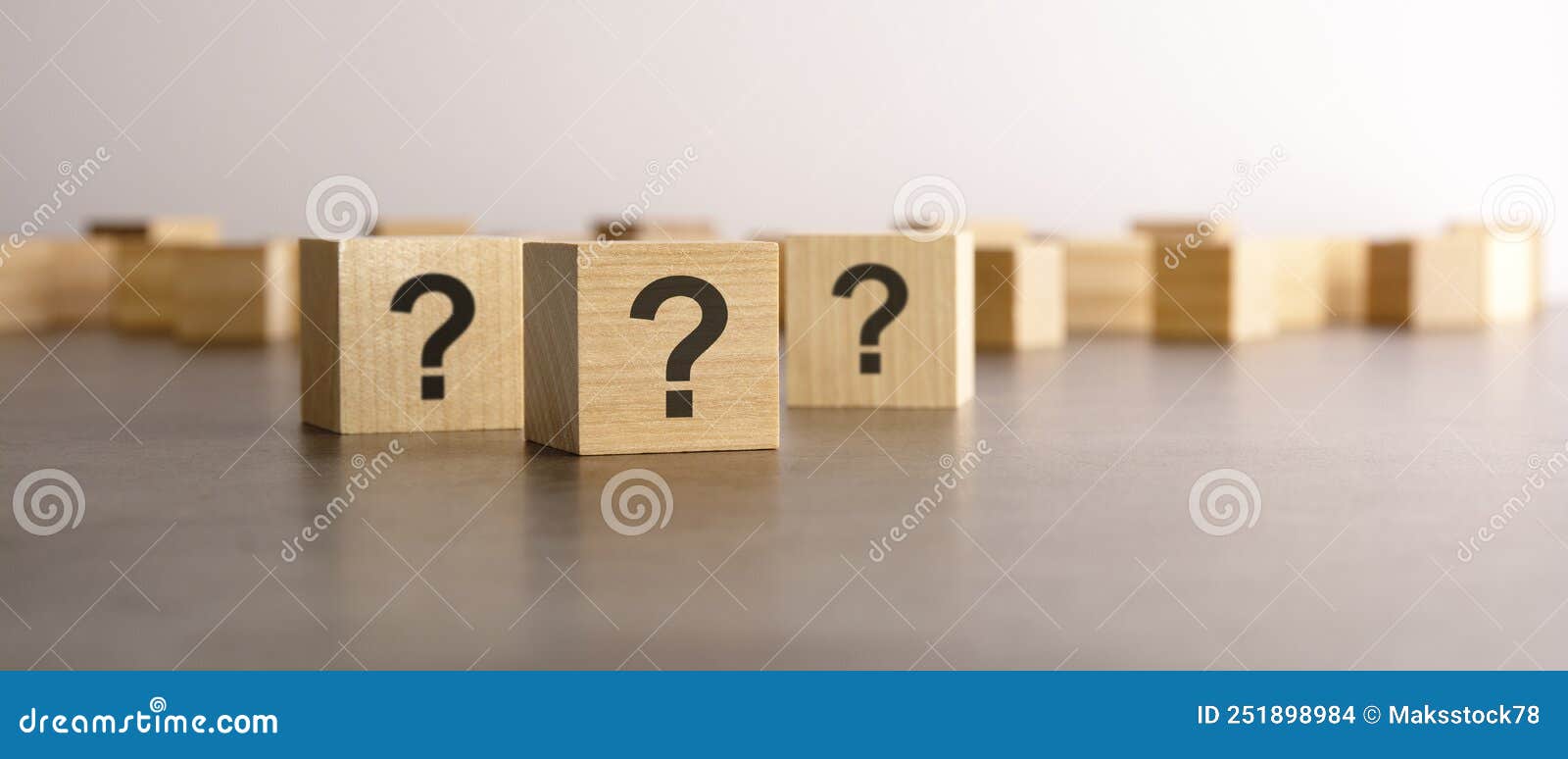 Three Question Marks Written on Wood Blocks Stock Photo - Image of ...