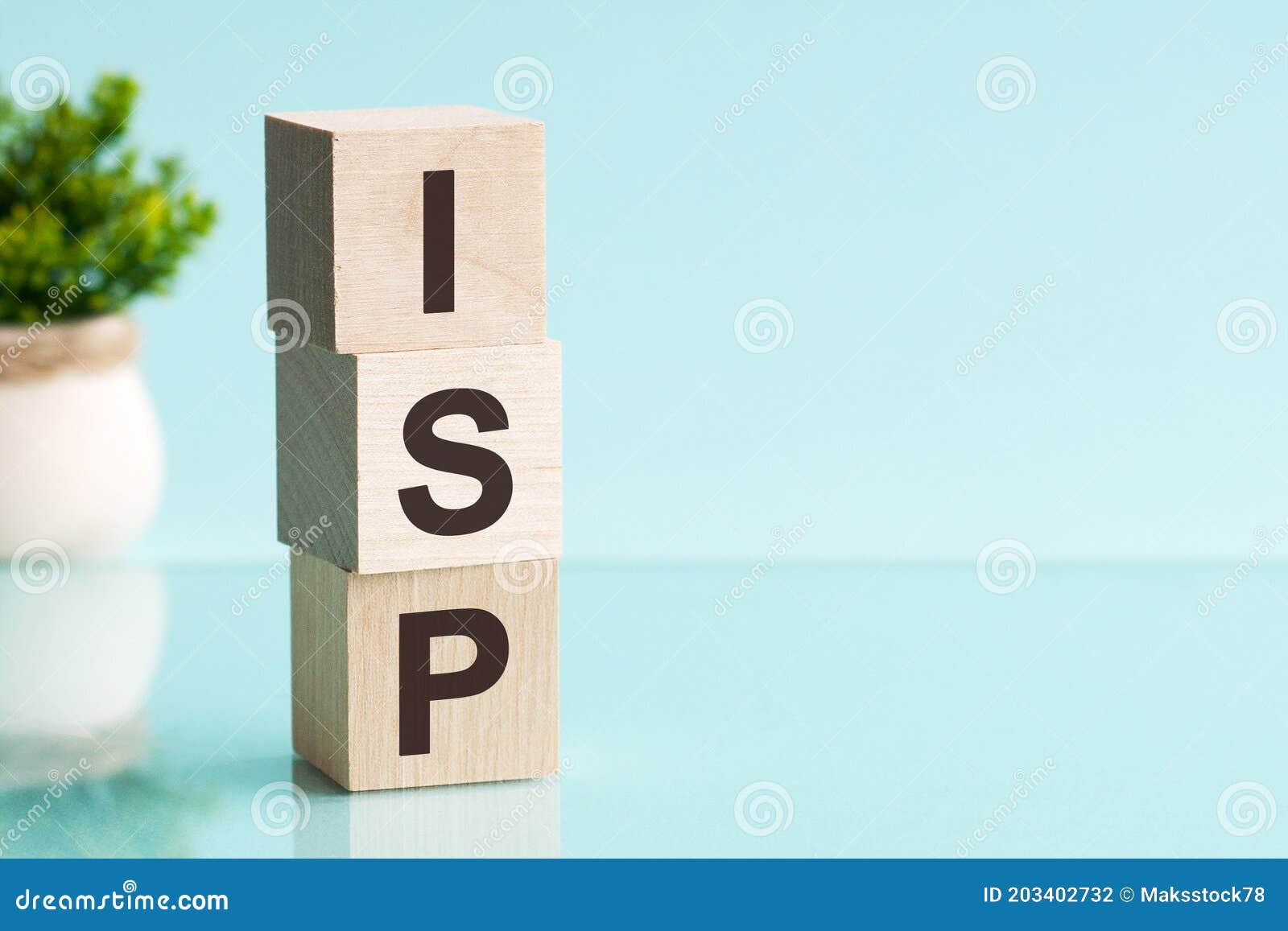 Three Wooden Cubes with Letters ISP - Internet Service Provider, on ...