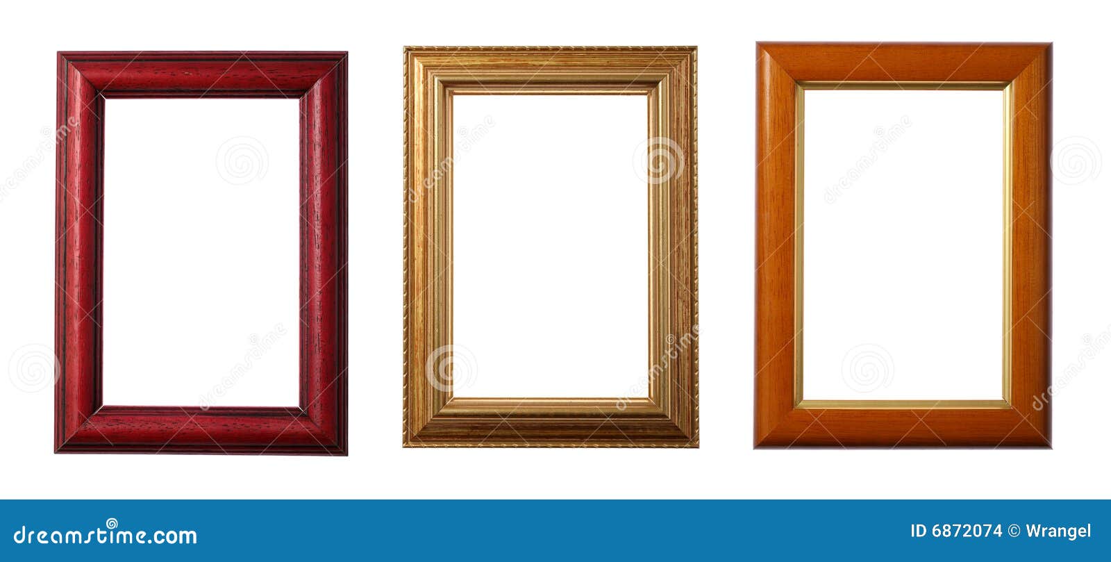 Three Wooden Frames stock photo. Image of display, exhibition - 6872074