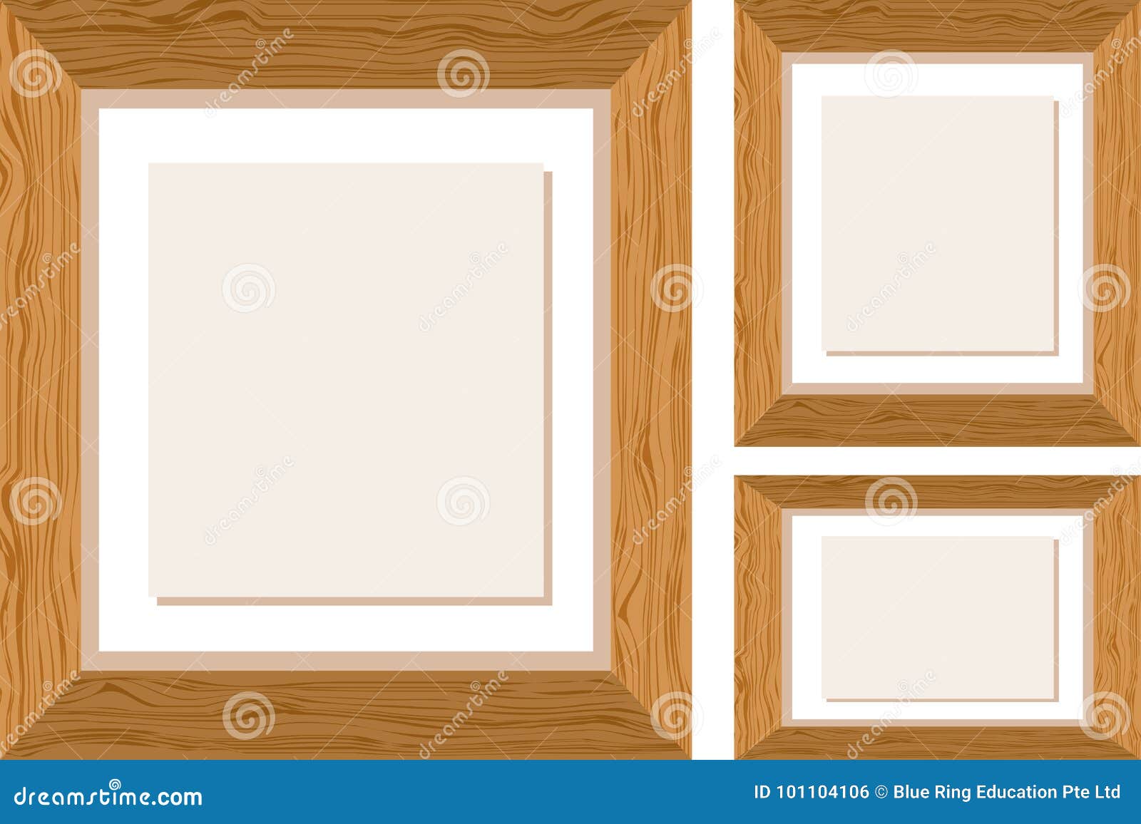 Three Wooden Frames in Different Sizes Stock Vector - Illustration of ...