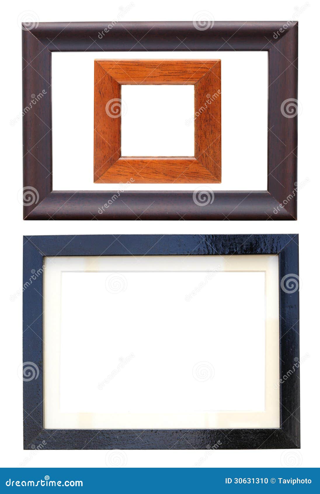 Three Wooden Frames for Photos Stock Photo - Image of copyspace ...