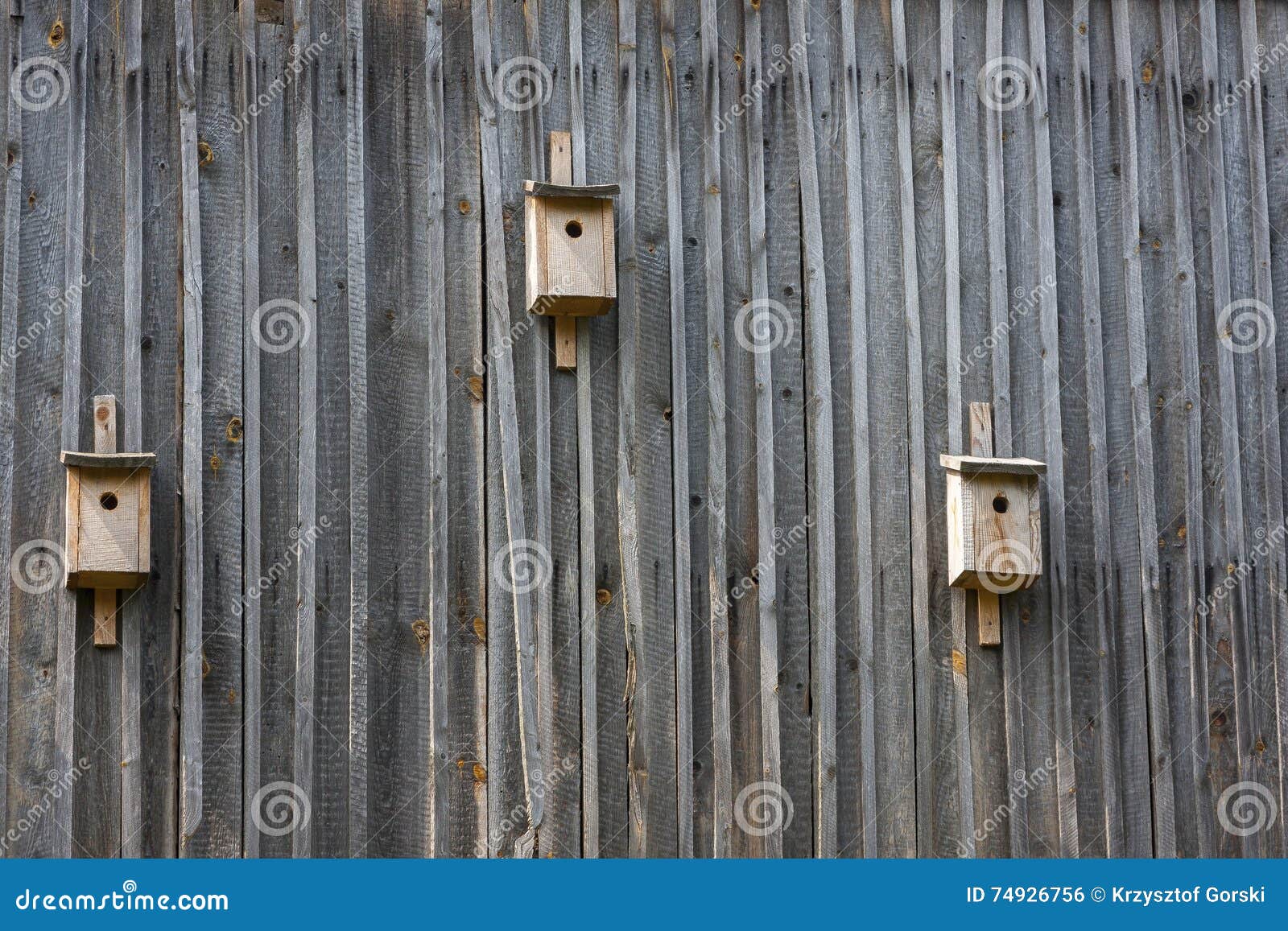 Three Wooden Houses for Birds Stock Photo - Image of cute, birdhouses ...