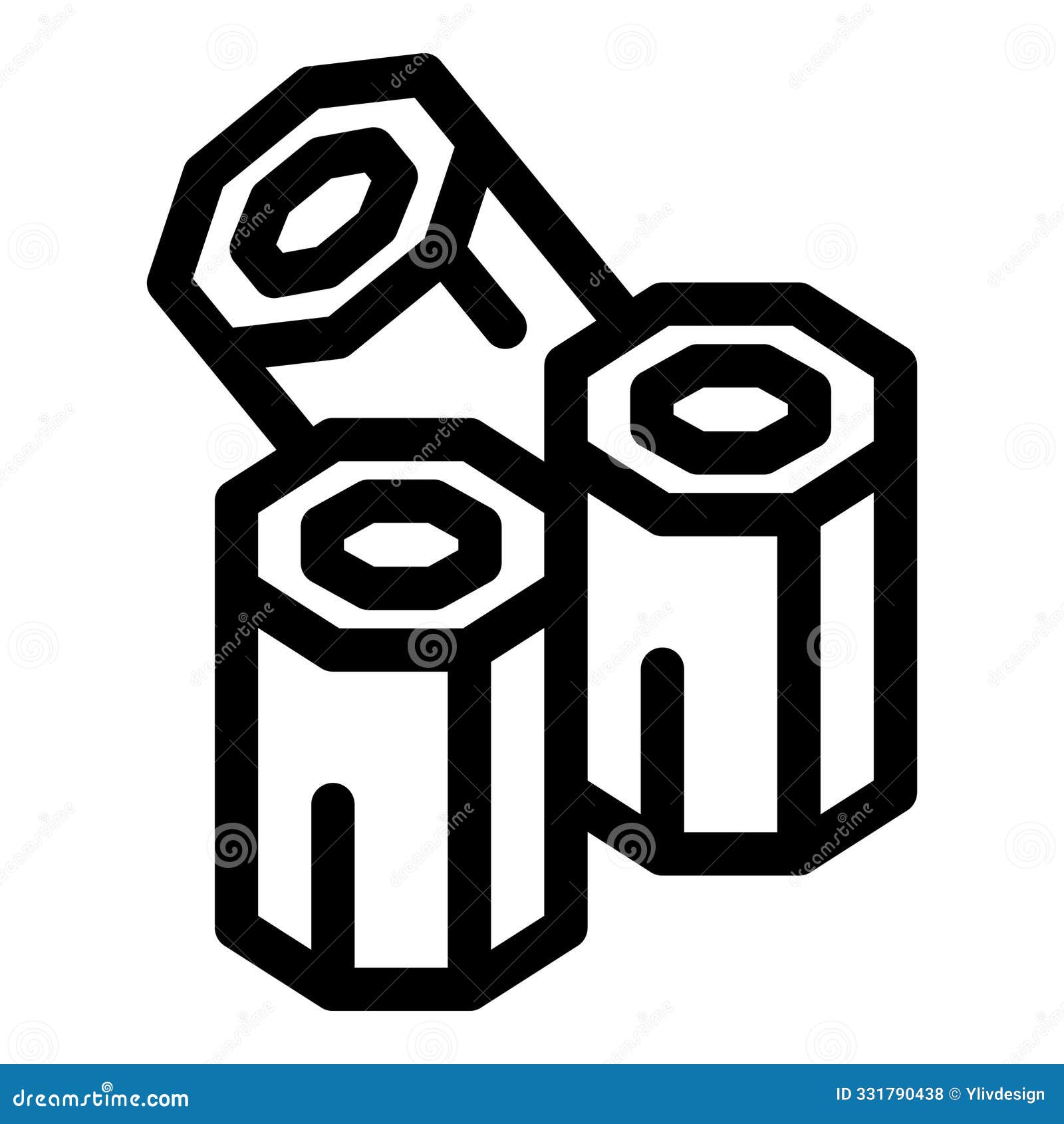 Three Wooden Logs Showing Growth Rings Icon Stock Illustration ...