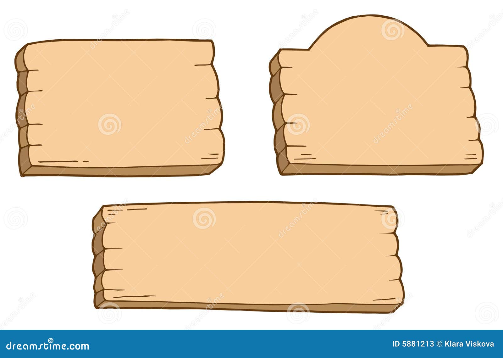 Wooden Signs Hanging On Rope Chains Isolated Set Cartoon Vector ...