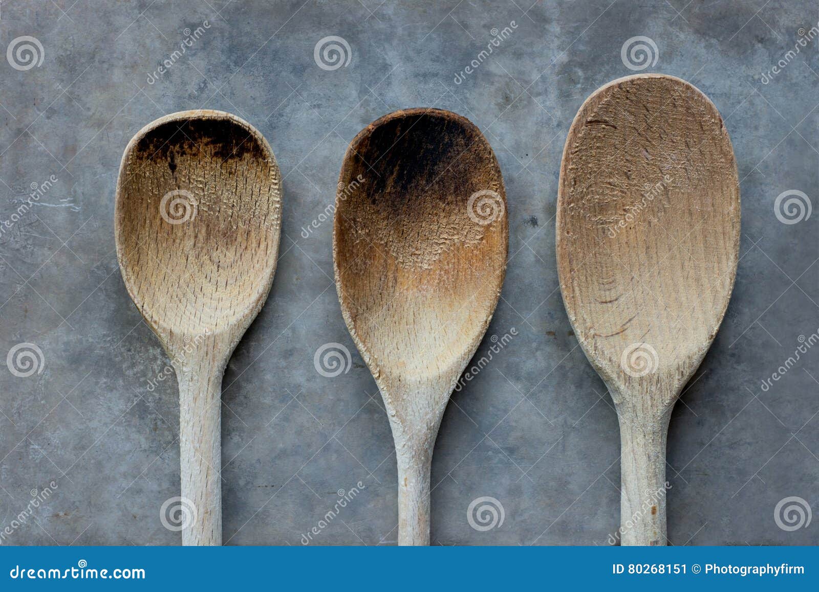 Three Wooden Spoons of Different Sizes Stock Image - Image of brown ...