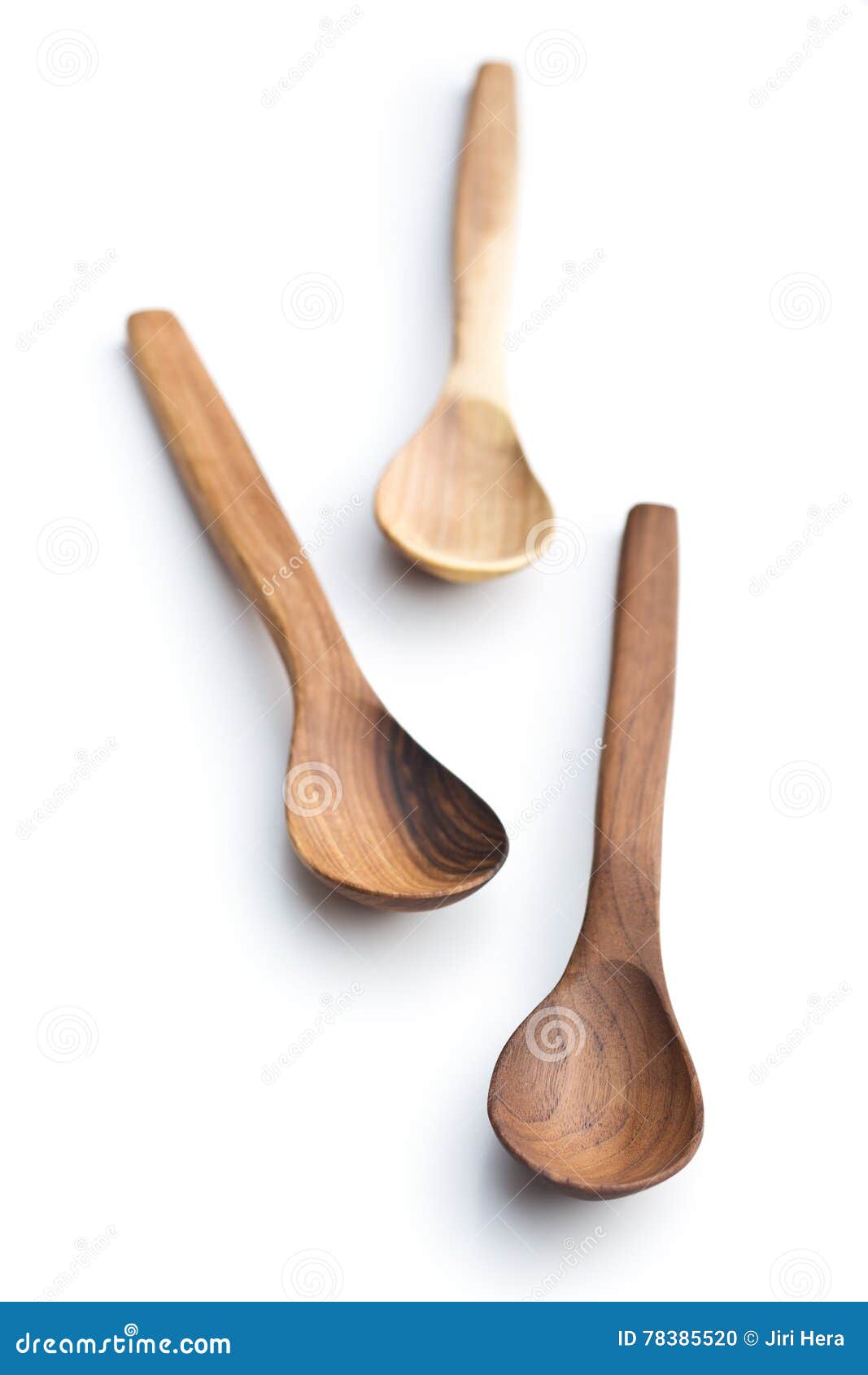 Three wooden spoons. stock photo. Image of macro, equipment - 78385520
