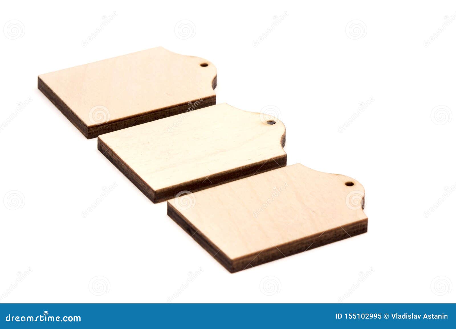 Three Wooden Tokens Isolated on White Background Stock Image - Image of ...