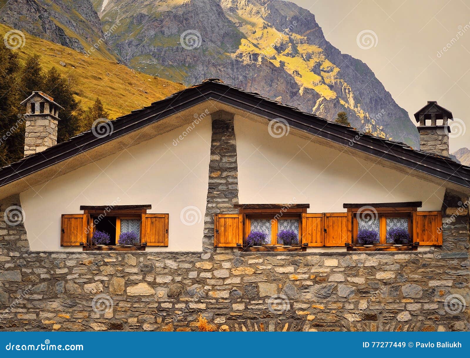 Alpine Architecture, Alpe Devero. Italian Alps Stock Photo ...