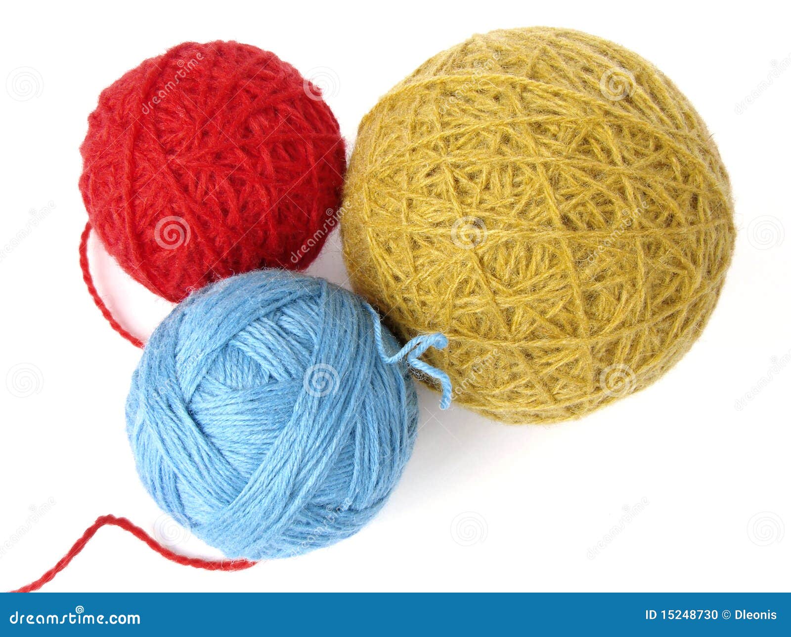 Three wool balls stock photo. Image of three, bright - 15248730