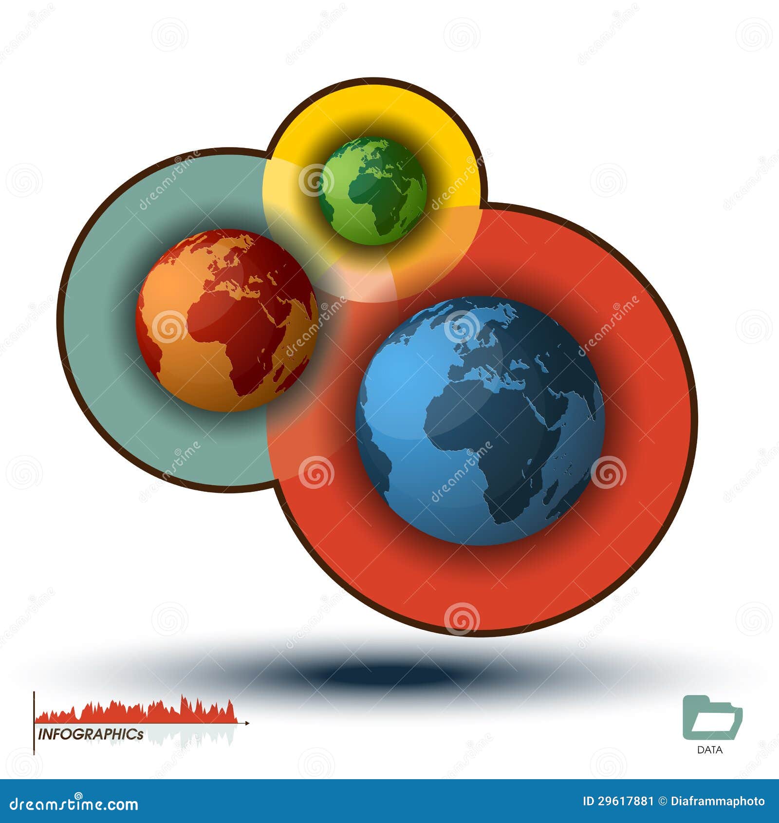 Three Worlds Infographic Histogram, Chart Graphics Cartoon Vector ...