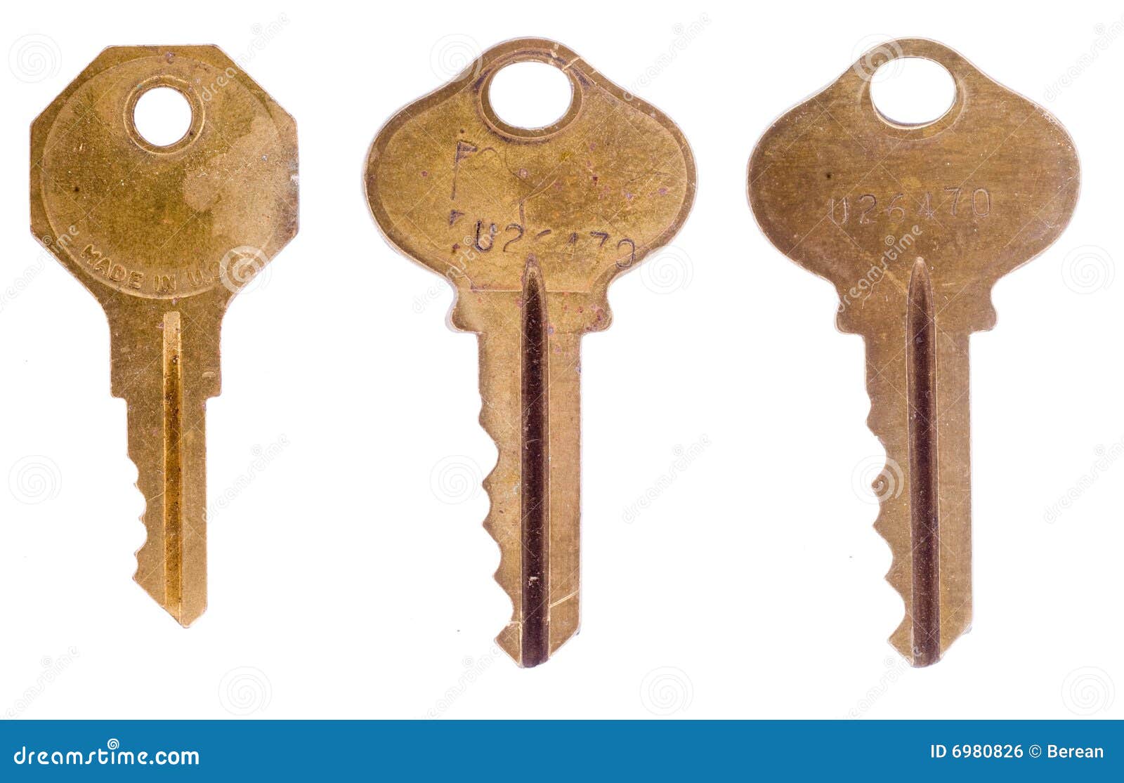 Three worn office keys stock photo. Image of ecommerce - 6980826