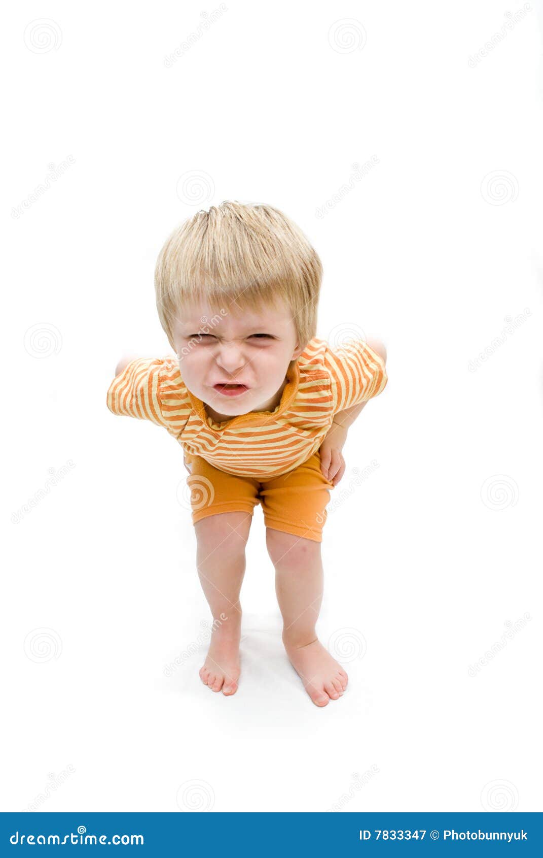 Three Year Old Boy with Unhappy Expression Stock Image - Image of ...