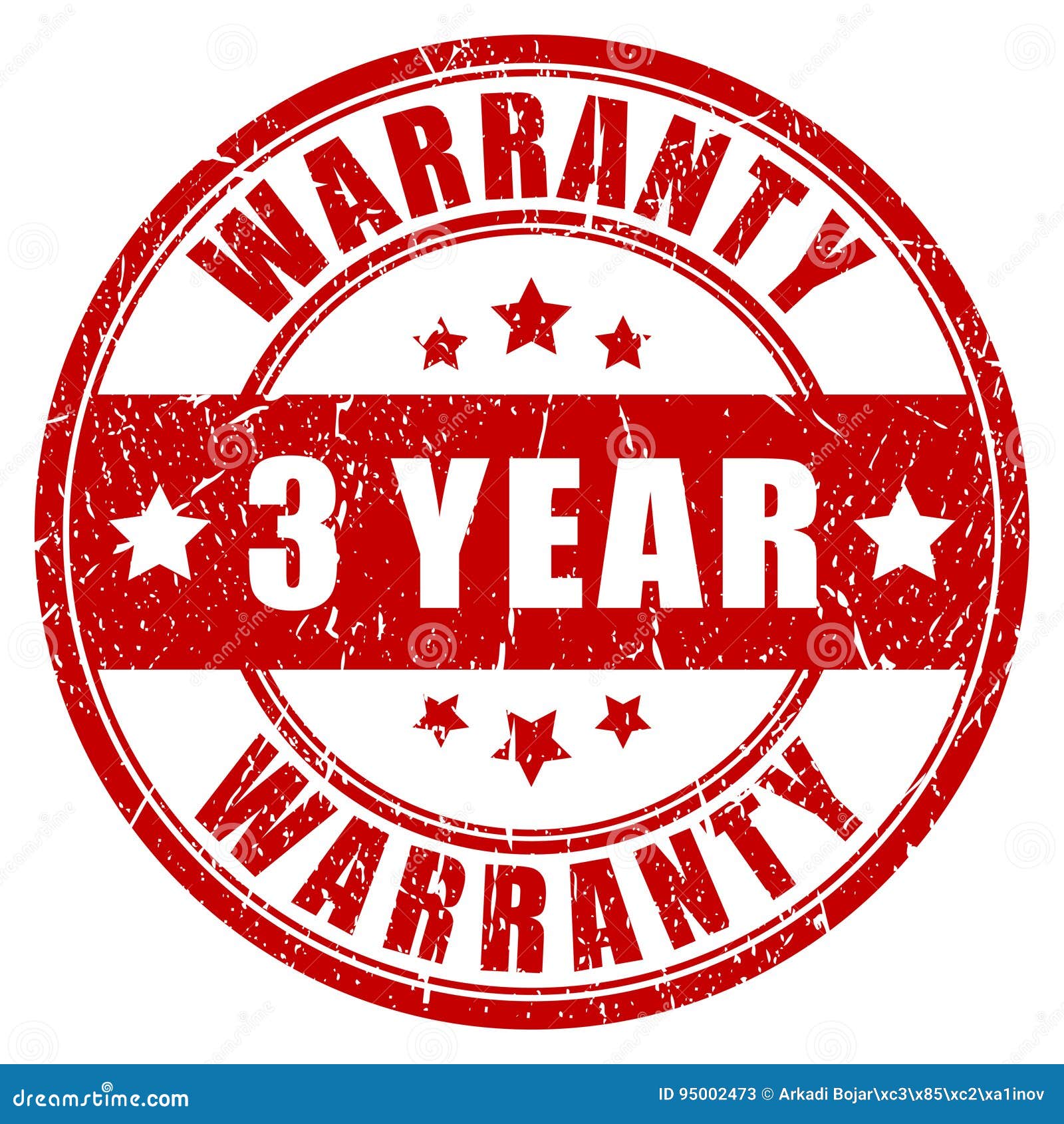 Three year warranty stamp stock vector. Illustration of grunge - 95002473