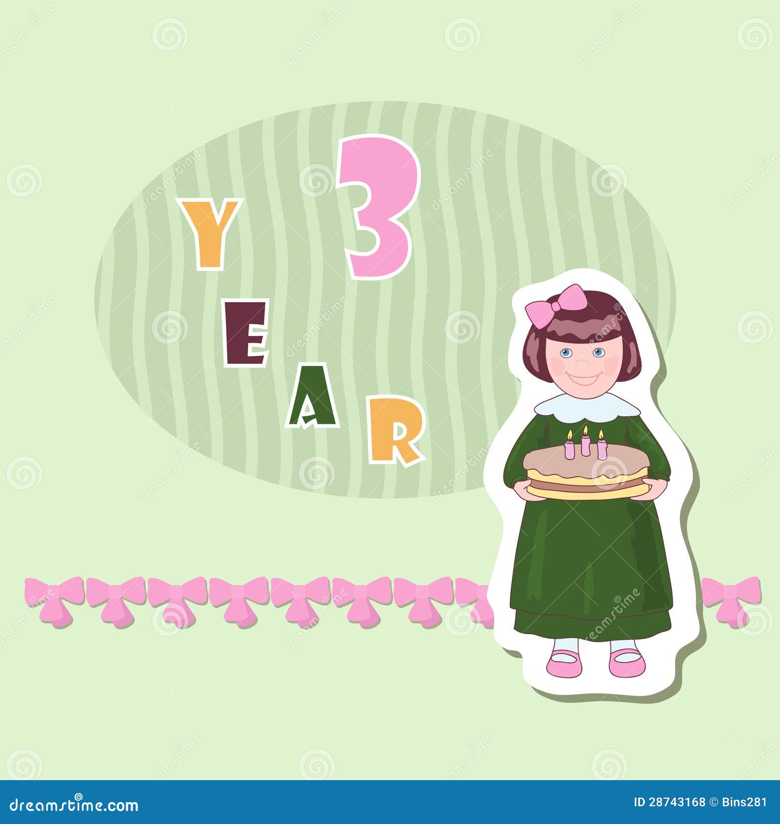 Three years stock vector. Illustration of retro, year - 28743168