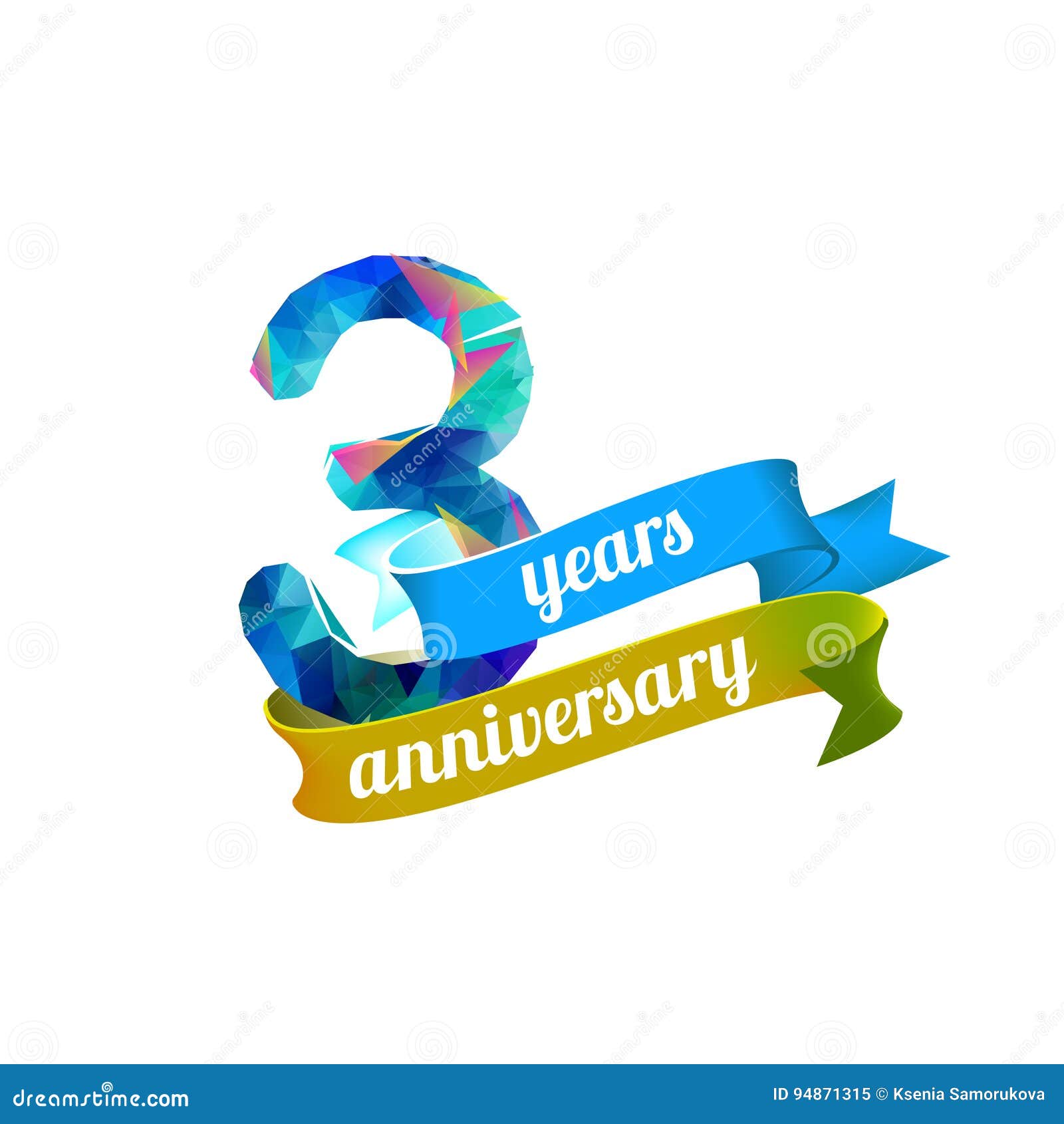 3 three years anniversary. stock vector. Illustration of marketing ...