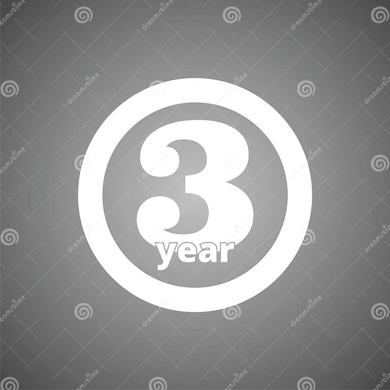 Three Years Sign, Three Years Icon Stock Vector - Illustration of ...