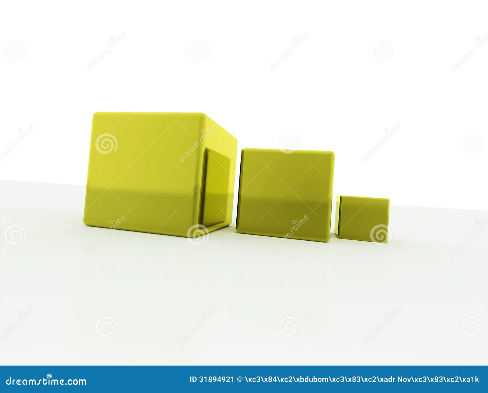 Three yellow cubes concept stock illustration. Illustration of special ...