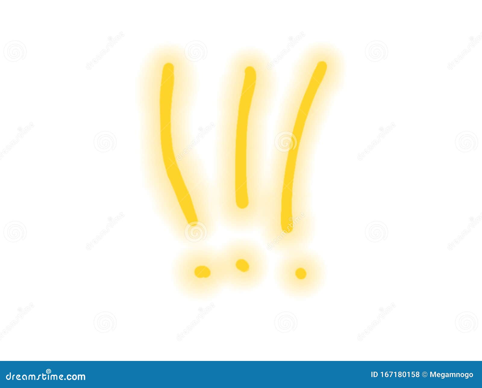Three Yellow Exclamation Marks on White Isolated Background Stock Photo ...