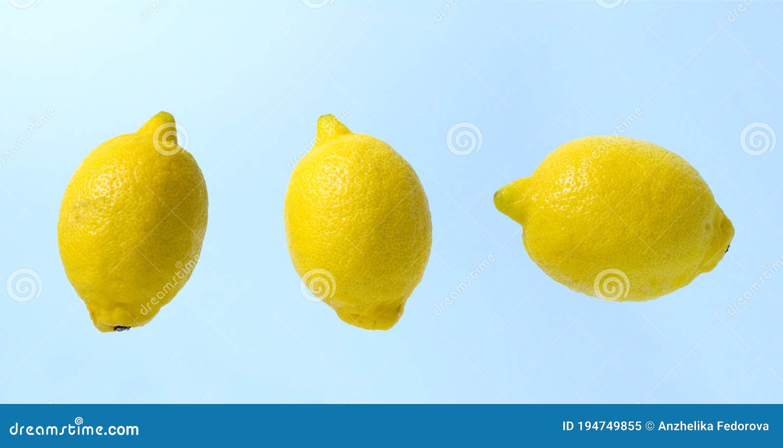 Three Yellow Lemons, Lemon on All Sides. Stock Image - Image of lemons ...