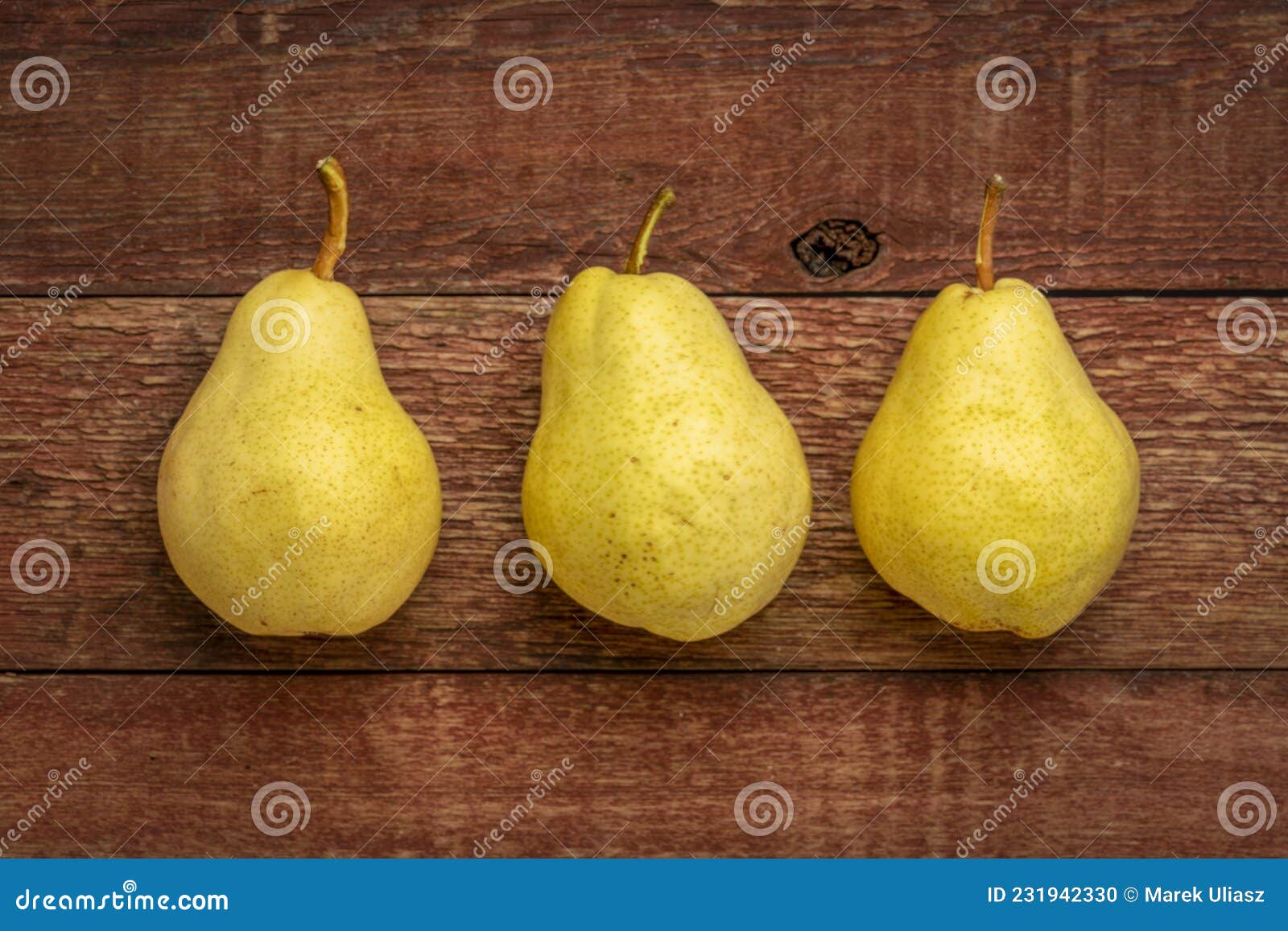 Pears on rustic wood stock photo. Image of view, fruit - 231942330