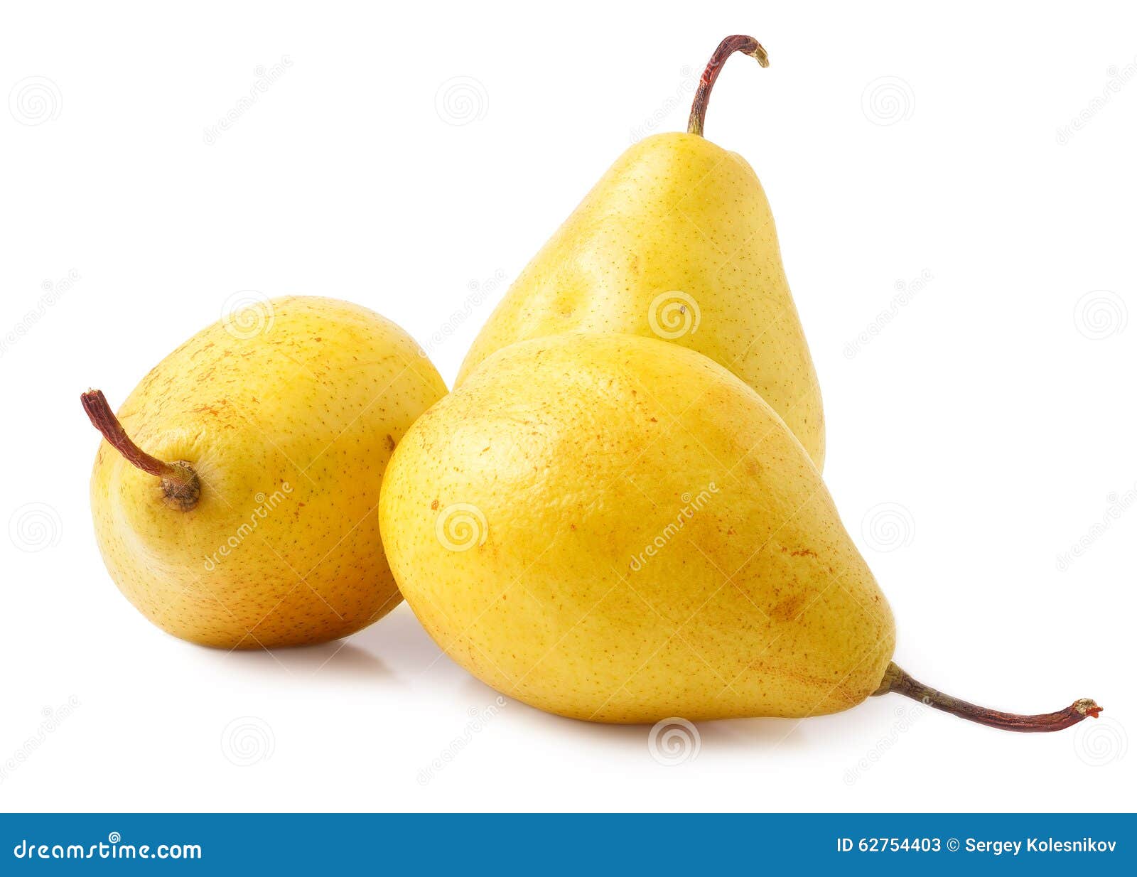 Three Yellow Pears Isolated on the White Stock Image - Image of bright ...