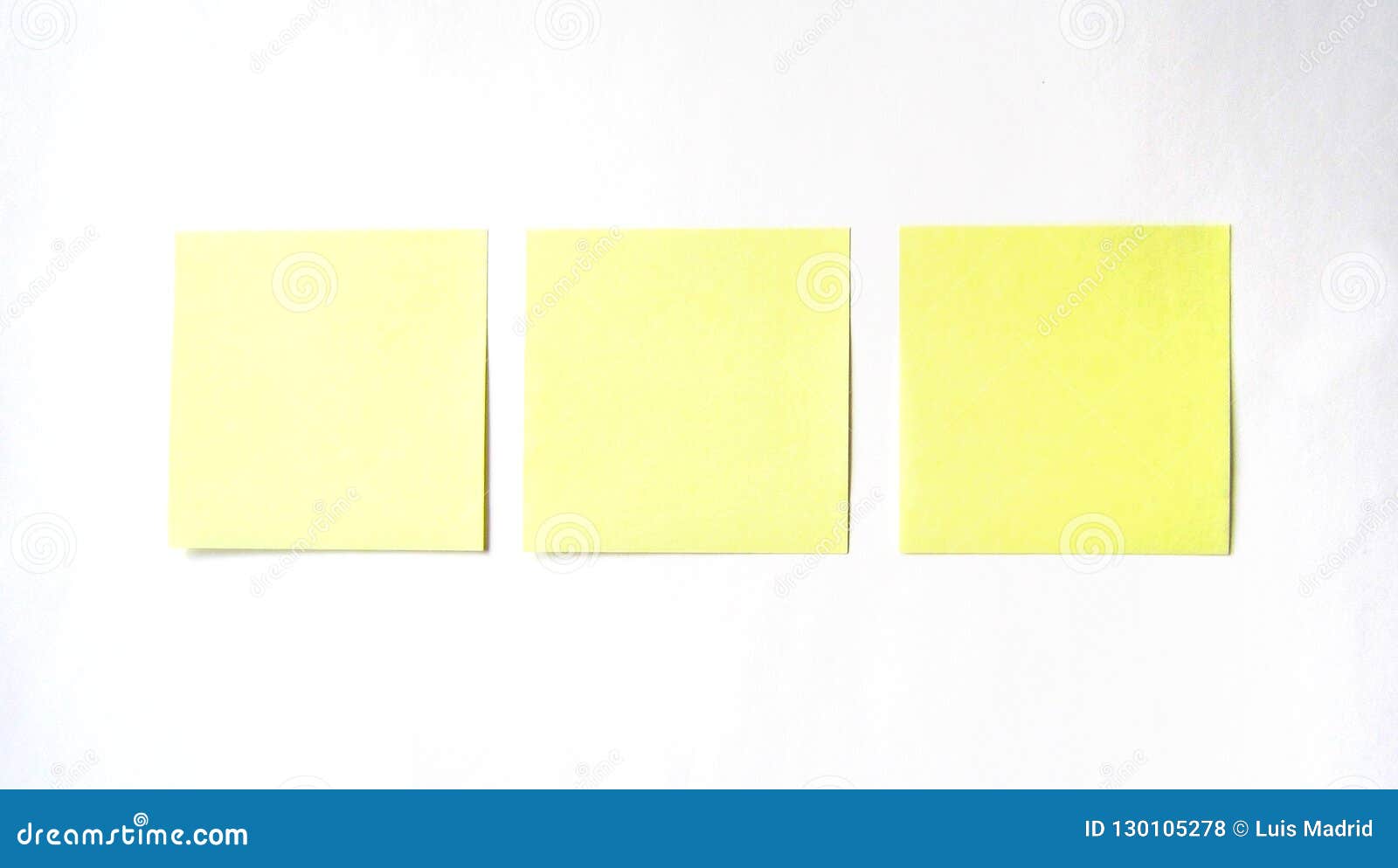 Three Yellow Post it Used To Innovation Stock Photo - Image of post ...