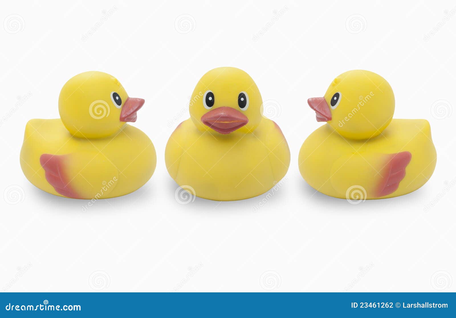 Three yellow rubber ducks stock photo. Image of objects - 23461262