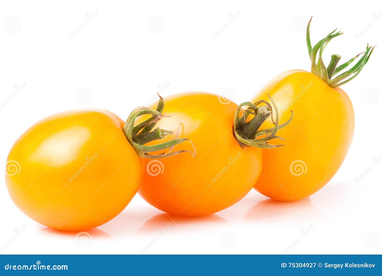 Three Yellow Tomato on White Background Stock Image - Image of ...
