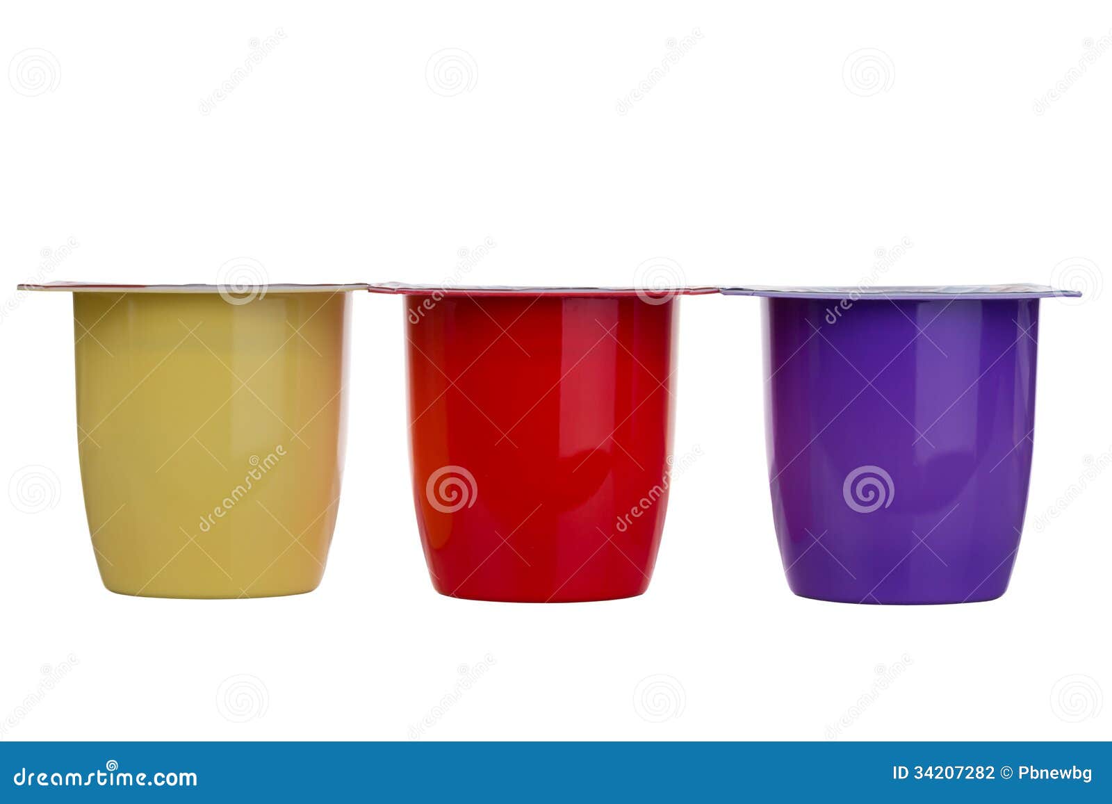 Three Yogurt on a White Background Stock Photo - Image of restaurant ...