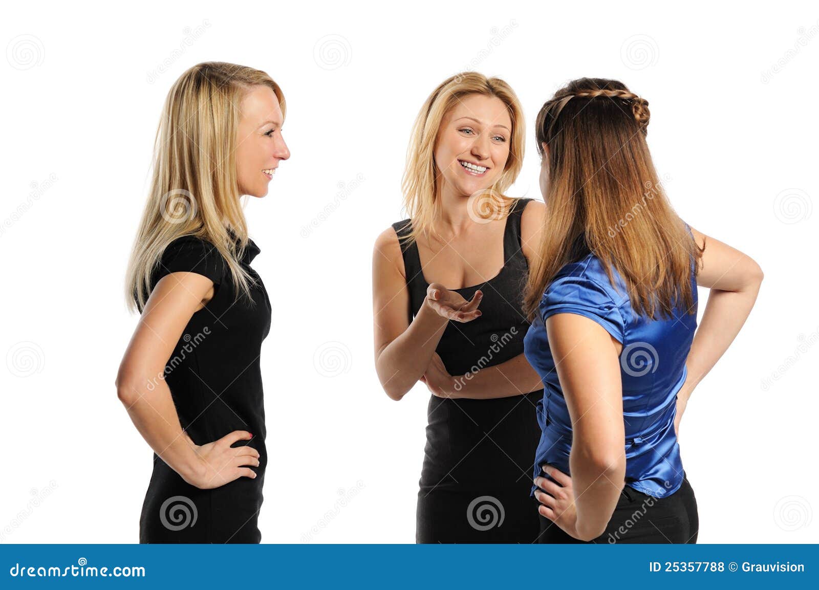 Three Young Attractive Women Stock Photo - Image of talking, cute: 25357788