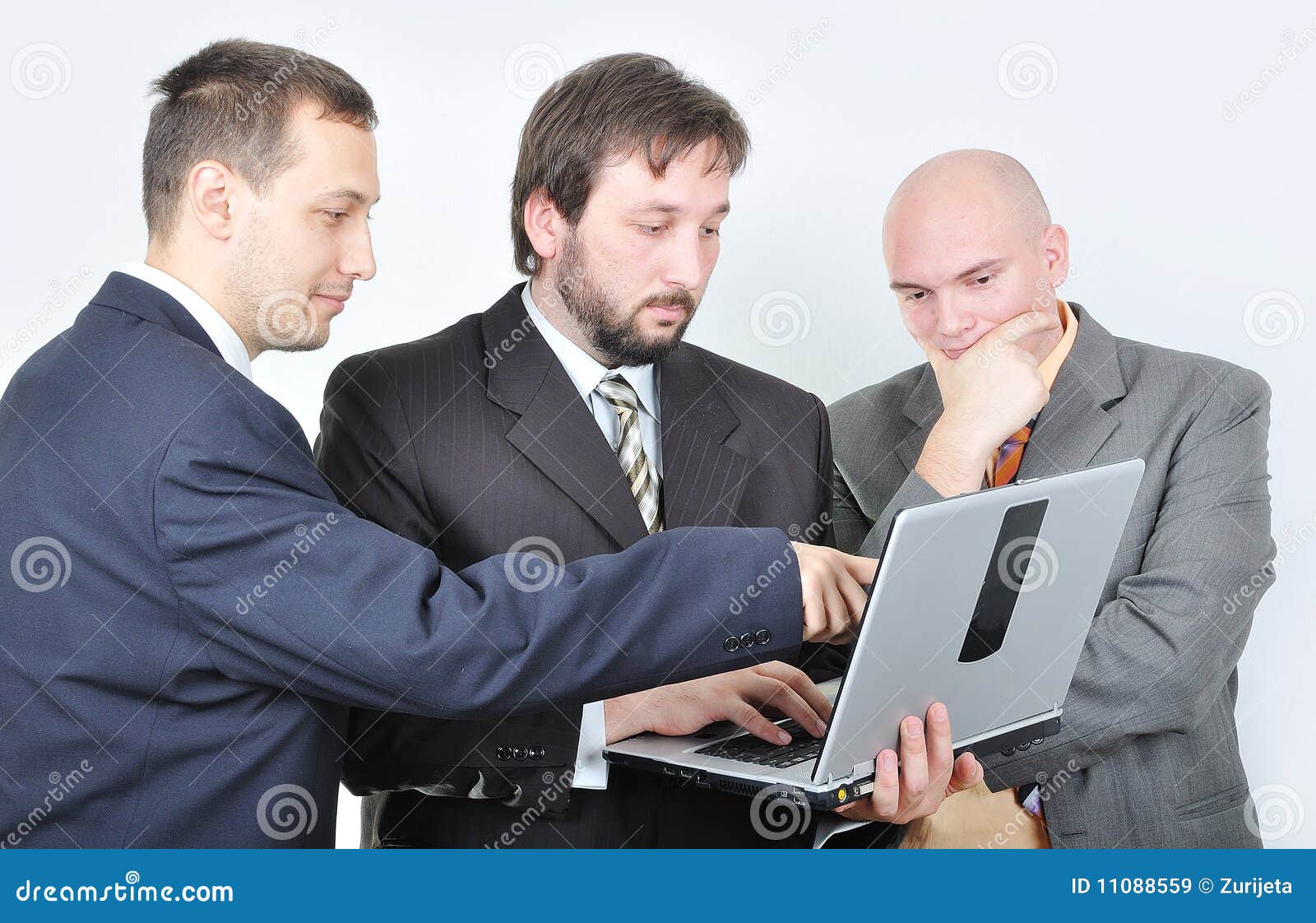 Three young businessmen stock image. Image of communication - 11088559