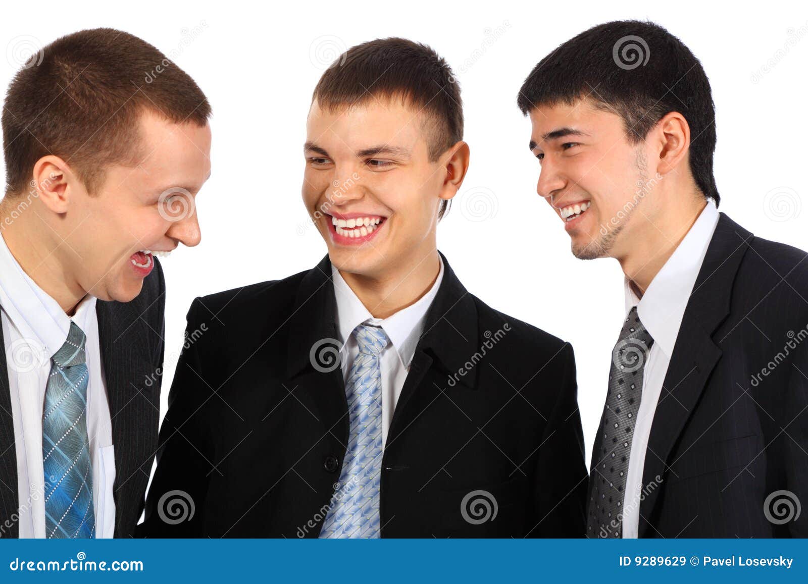 Three Young Businessmen Laugh Stock Image - Image of expressing, modern ...