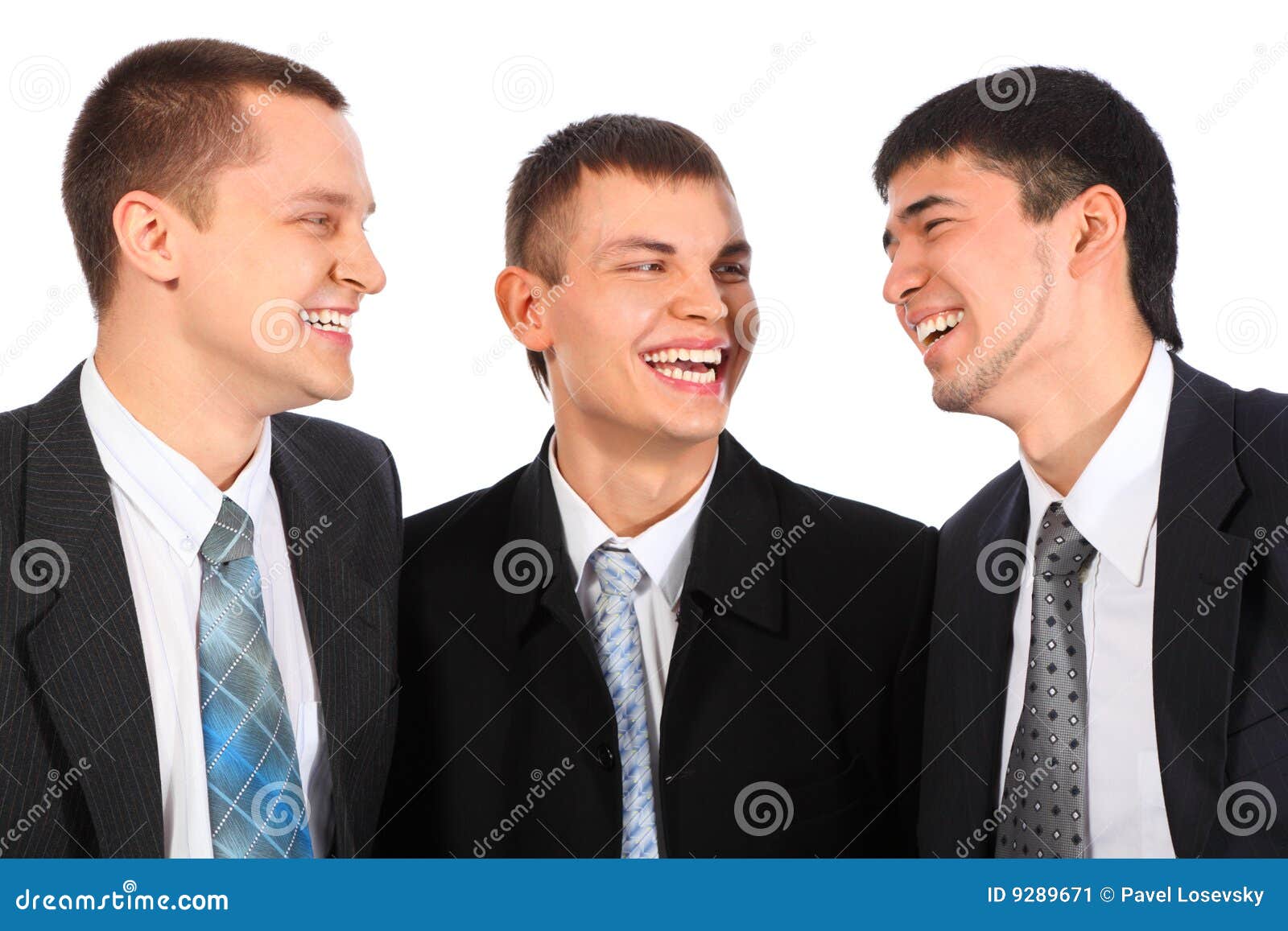 Three Young Businessmen Laugh Stock Image - Image of employer, joyful ...