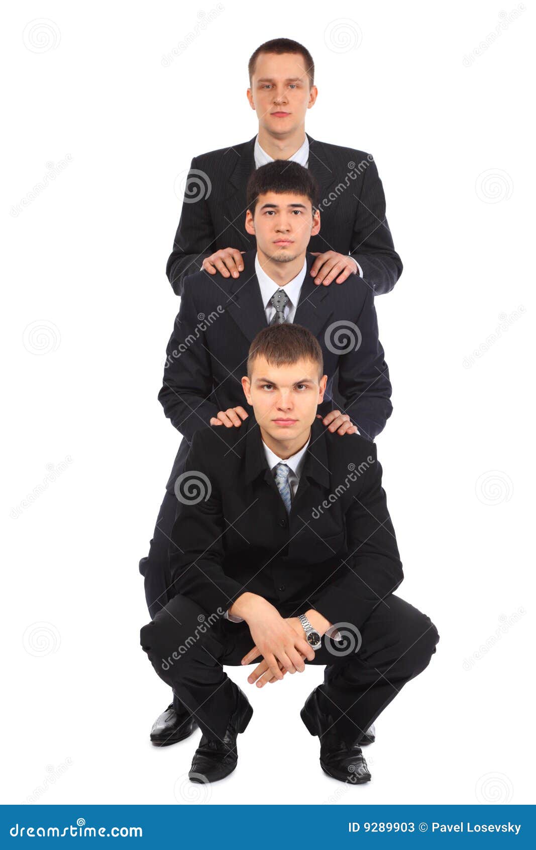Three Young Businessmen One after Another Stock Image - Image of male ...