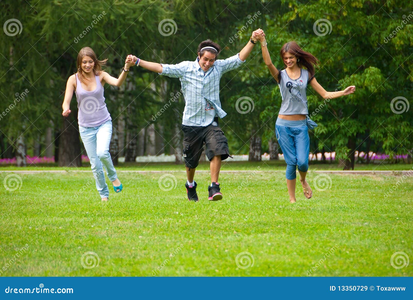 Three young friends stock image. Image of male, activity - 13350729