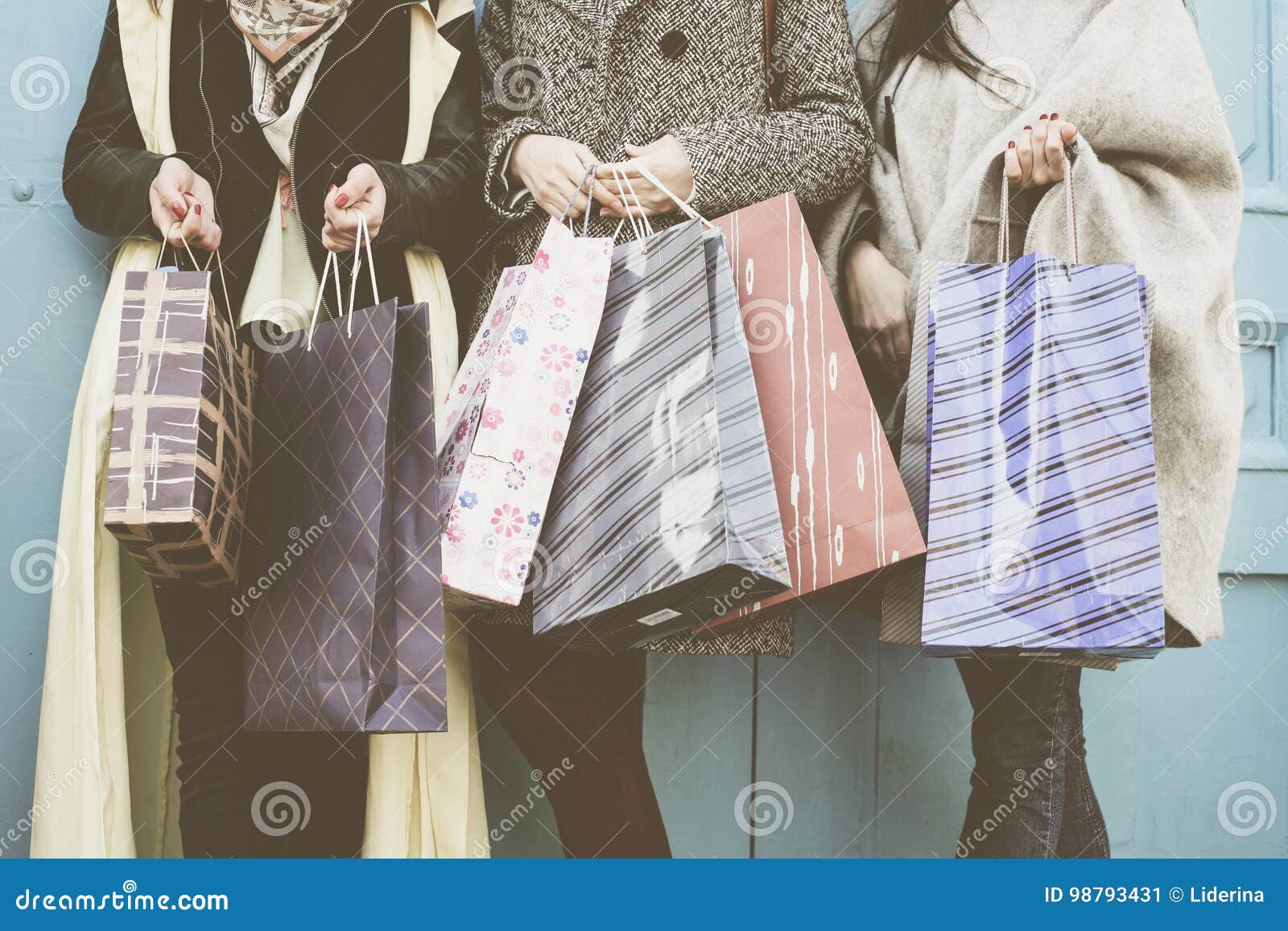 Three Young Girls in the Shopping. Stock Image - Image of clothes, shop ...
