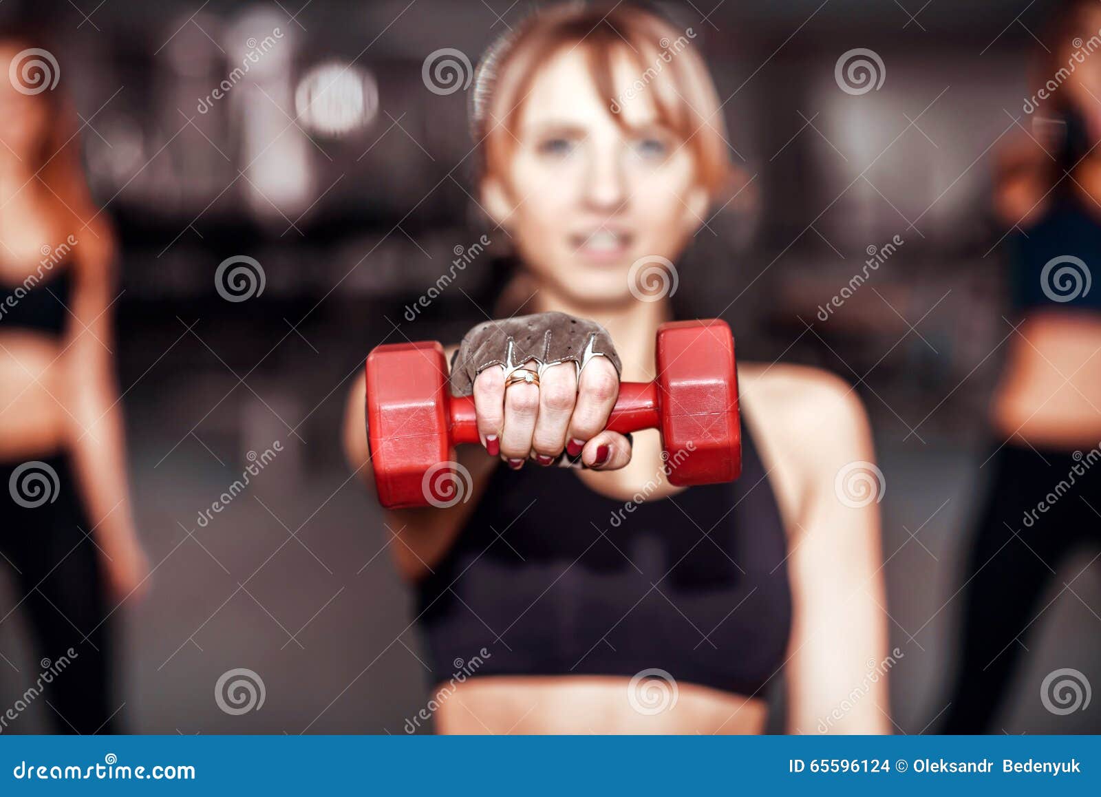 Three Young Girls Workout in the Gym Stock Photo - Image of female ...