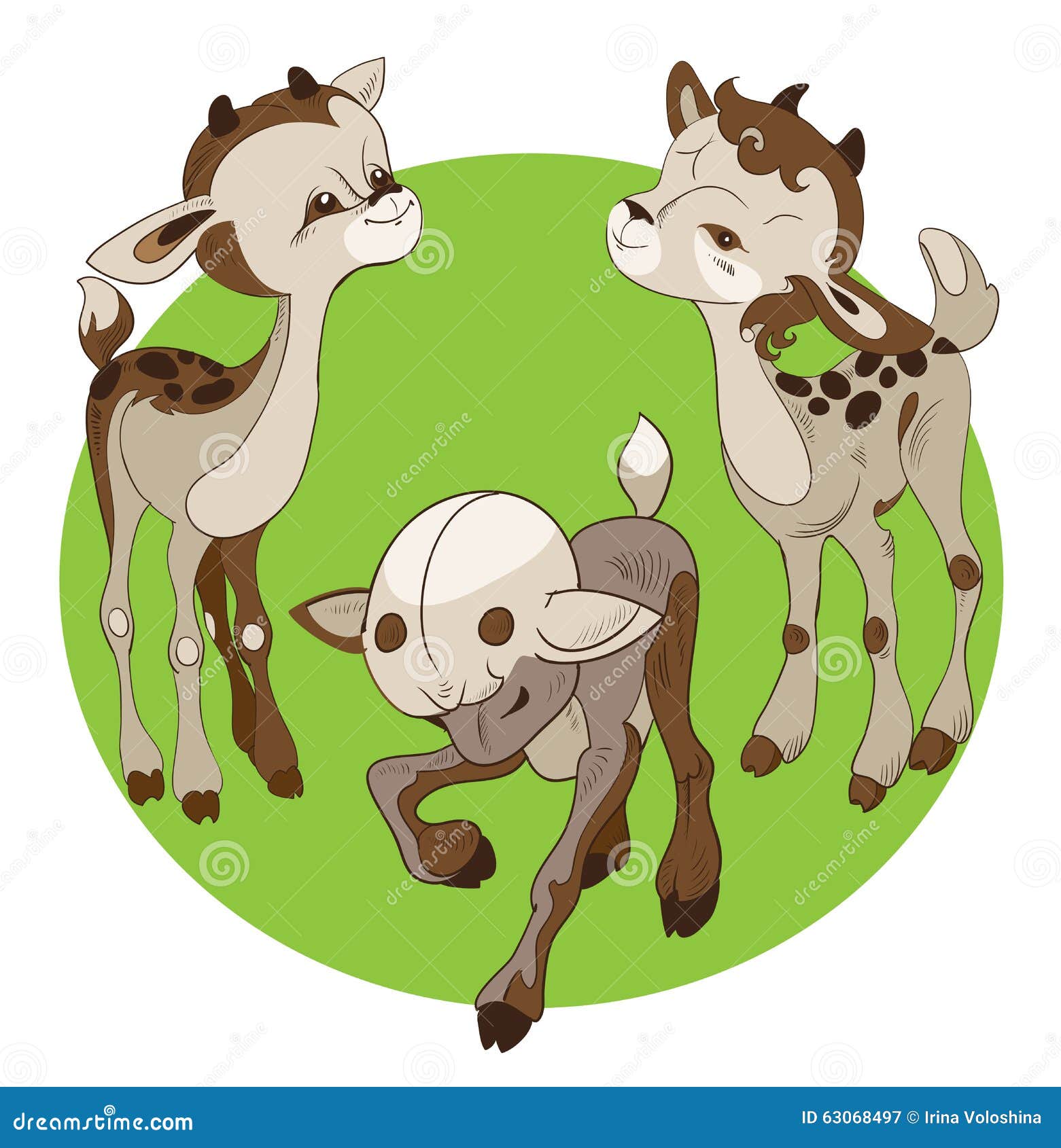Three young goats stock illustration. Illustration of cartoon - 63068497