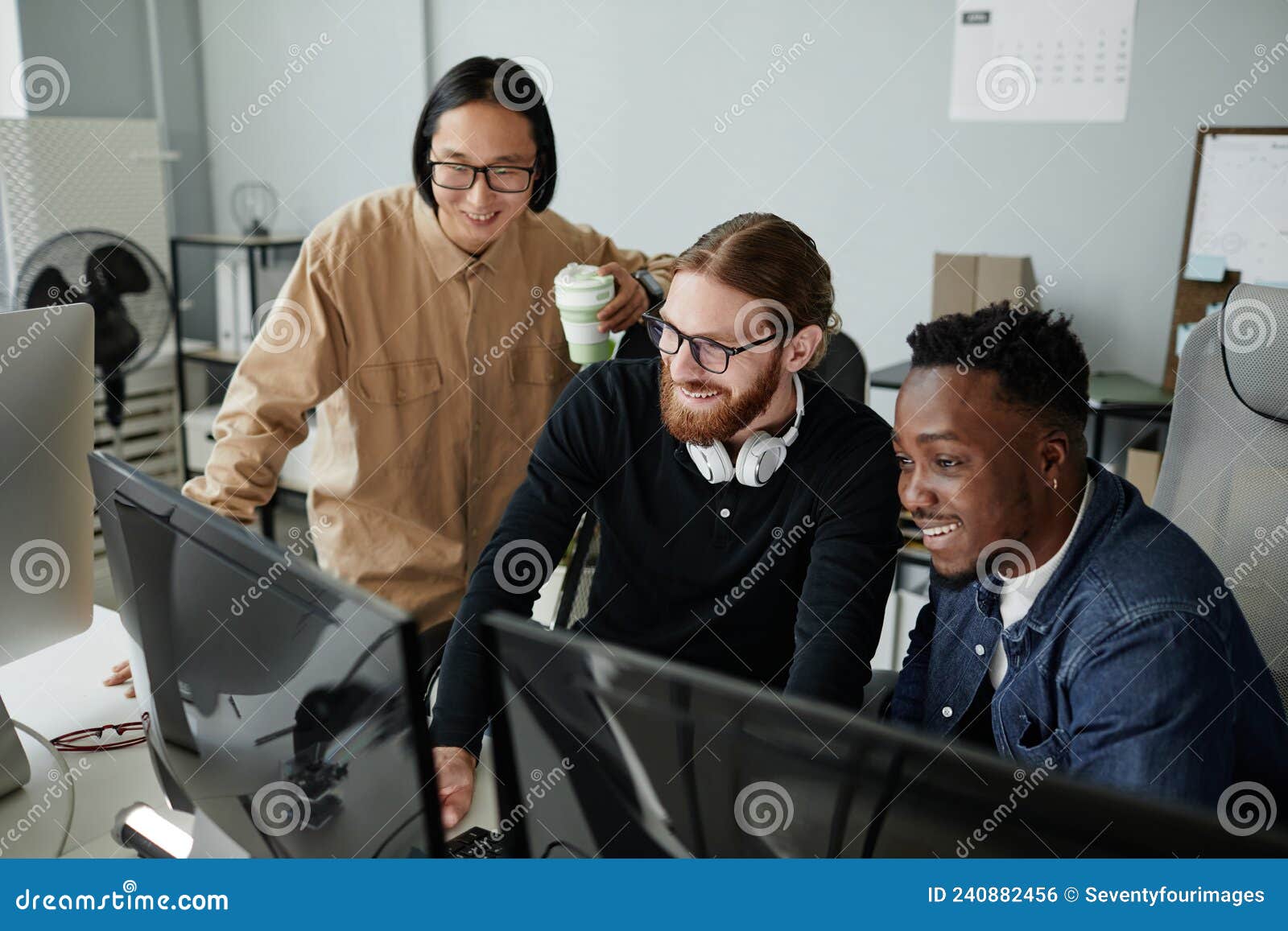 Three Young Intercultural Diversity Programmers Decoding Data Stock ... Three Young Intercultural Diversity Programmers Decoding Data Stock ...