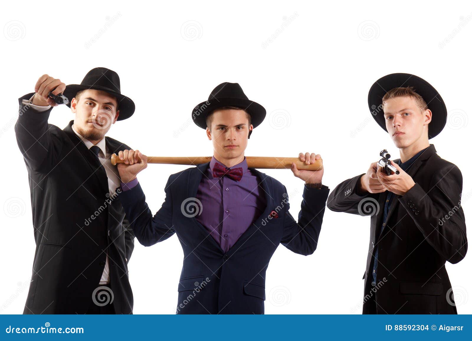 Three young mafiosos stock photo. Image of threat, mafia - 88592304
