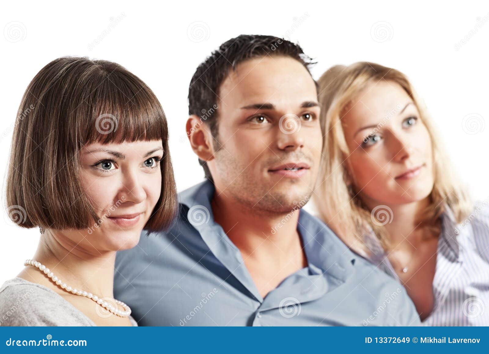 Three young people stock image. Image of colleagues, handsome - 13372649