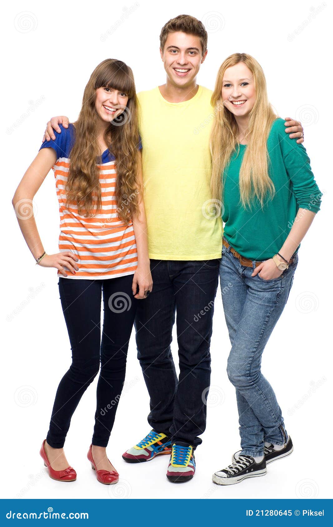 Three young people stock image. Image of isolated, boys - 21280645