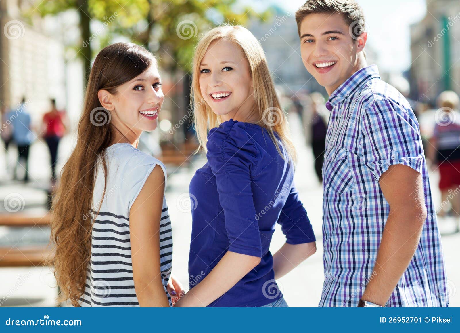 Three Young People Smiling Stock Image | CartoonDealer.com #21446911
