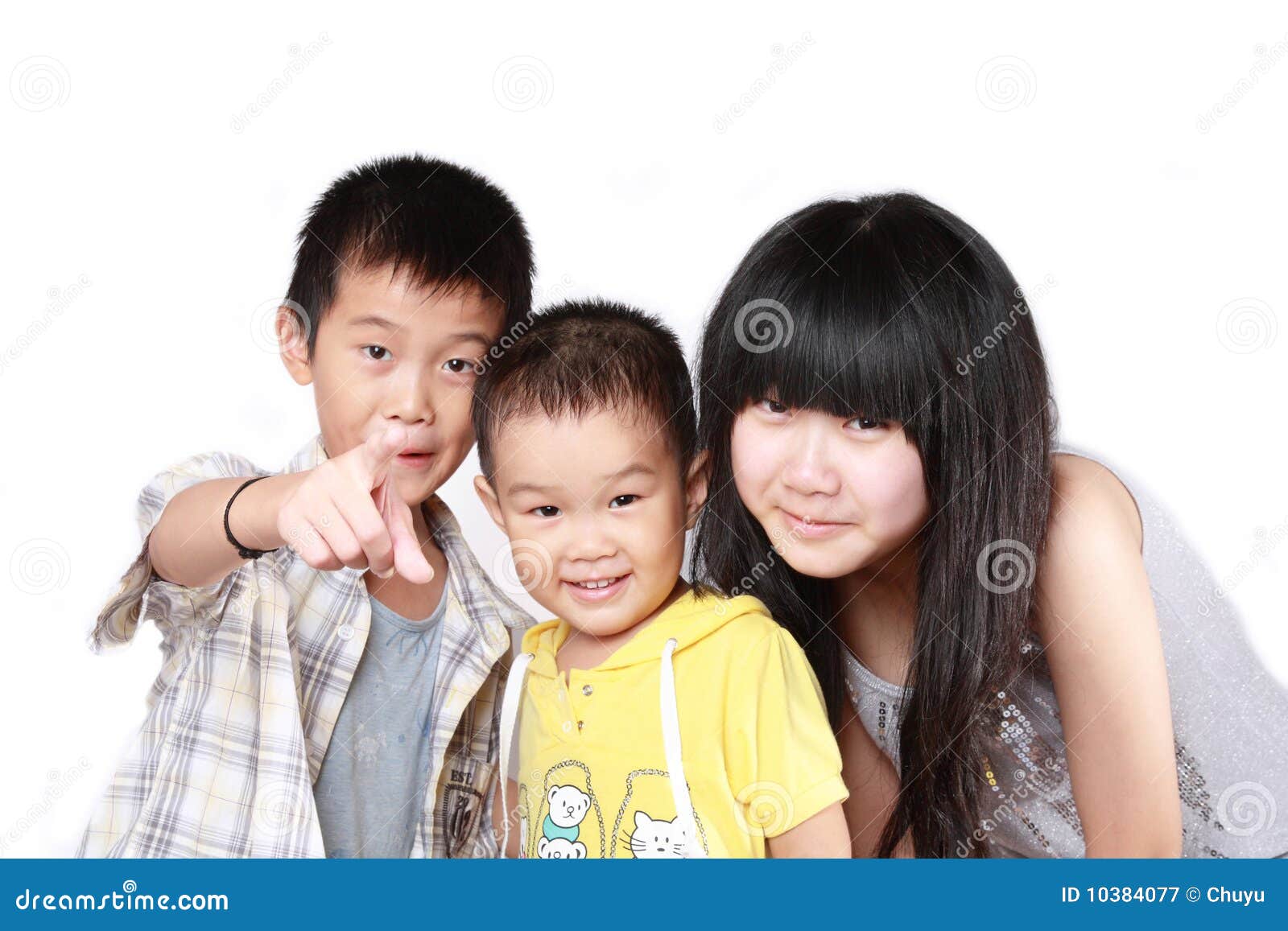 Three young siblings stock image. Image of love, childhood - 10384077