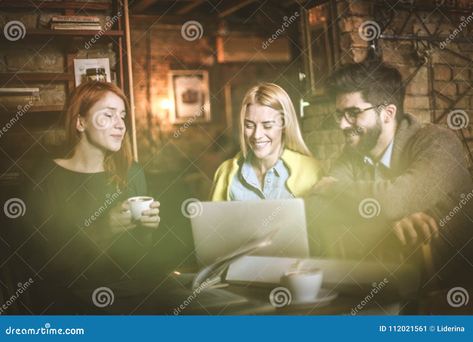 Learning on Laptop at Cafe. Stock Image - Image of internet, ethnicity ...