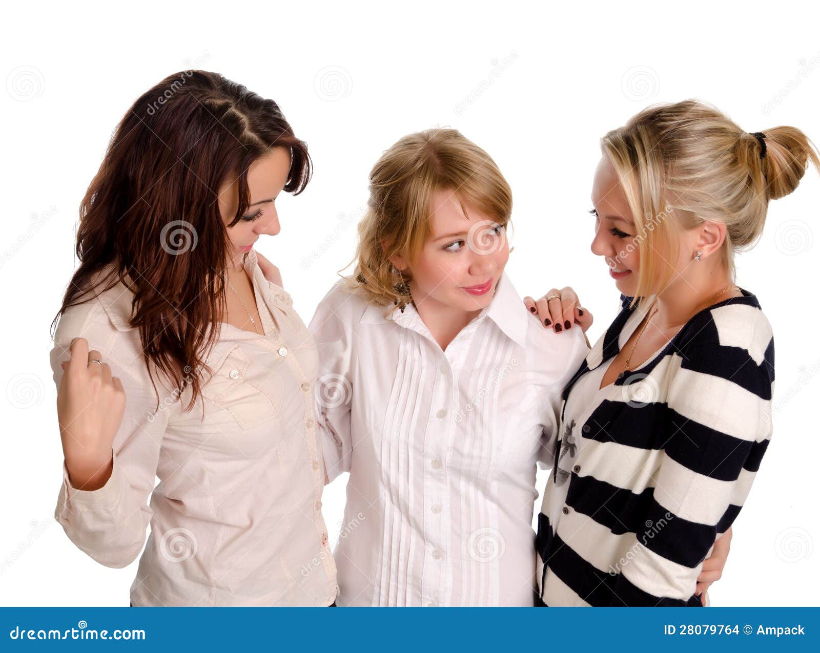 Three Young Woman Friends Chatting Stock Photo - Image of human ...