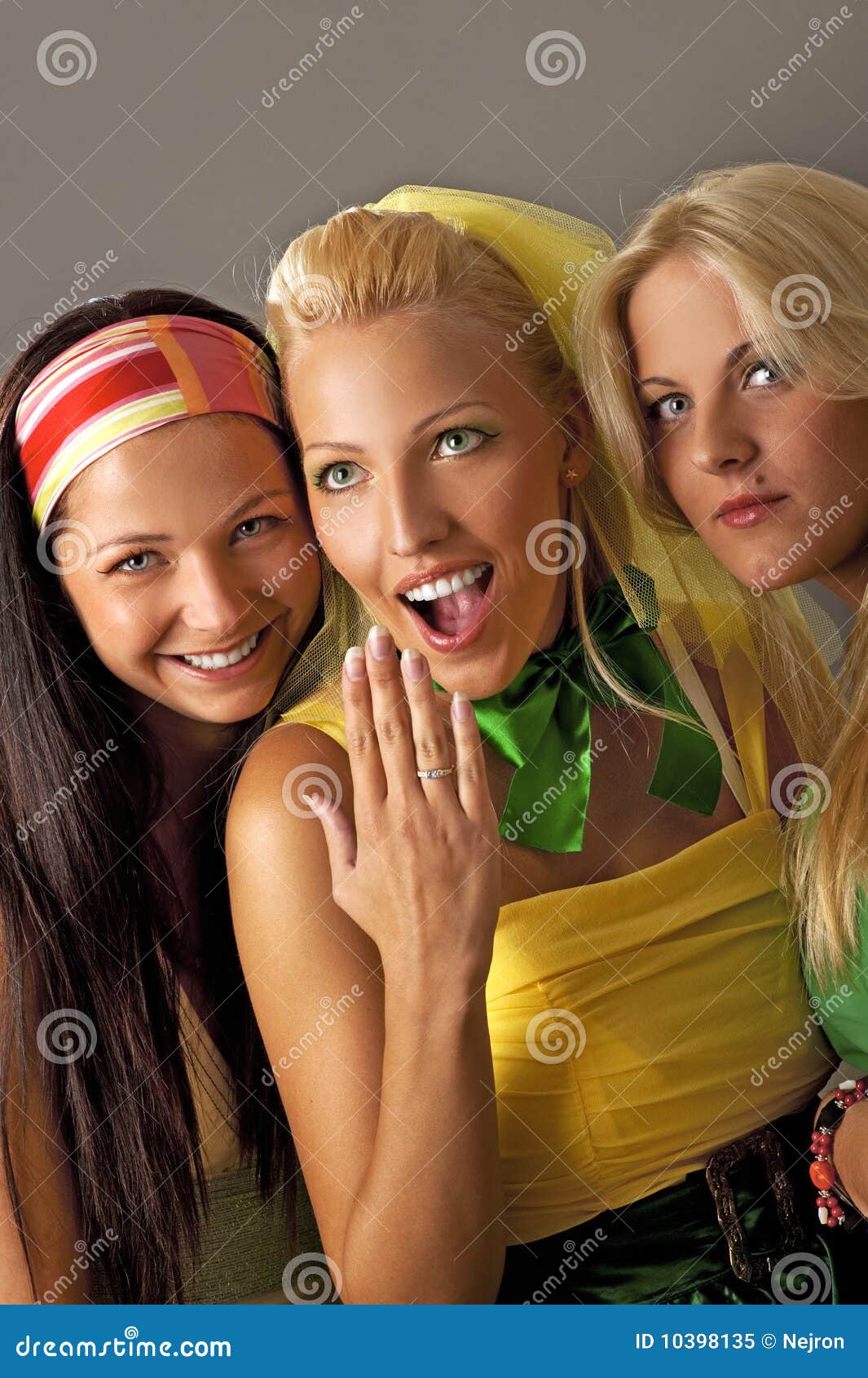 Three young woman portrait stock image. Image of pretty - 10398135