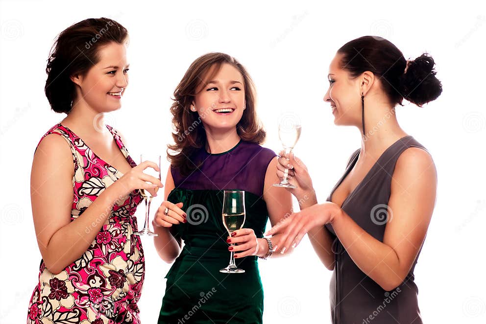 Three Young Women stock image. Image of colour, happy - 9835947